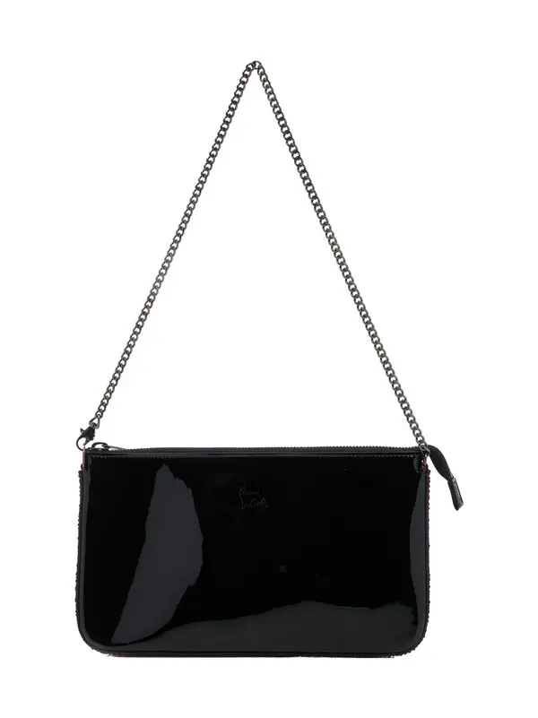 CHRISTIAN LOUBOUTIN Loubila Crystal-embellished Clutch - Black