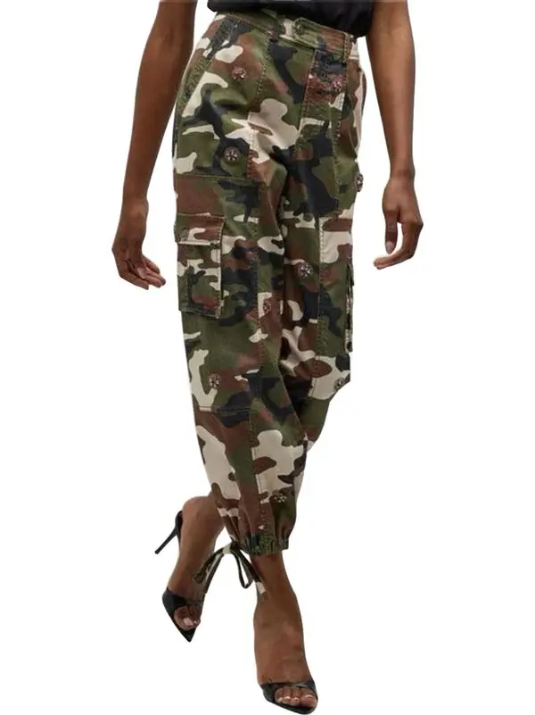 Cinq À Sept Love Camo Zola Embellished Twill Pants - Classic Multi