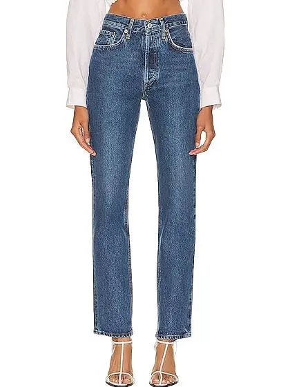 AGOLDE Lana Mid Rise Straight Jeans - Sphere