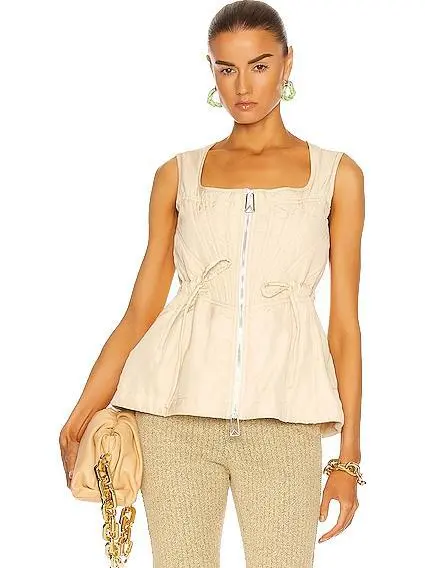 Bottega Veneta Washed Fluid Parachute Top - Seashell