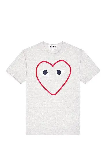 Play Comme Des Garcon Heart Logo Tee - Grey