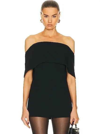 TOTEME Off-shoulder Evening Top - Black