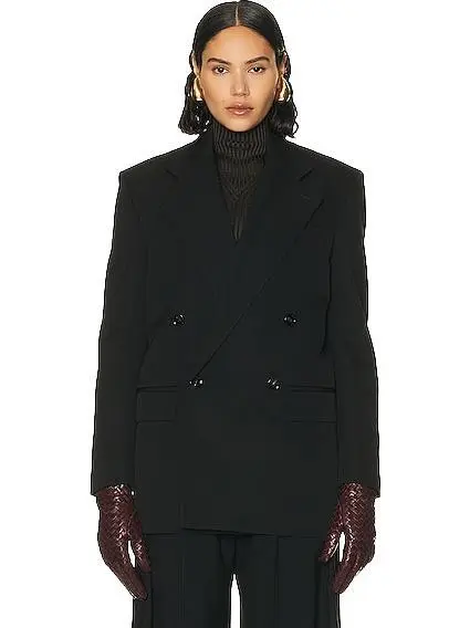 Bottega Veneta Oversized Double Breasted Blazer - Black