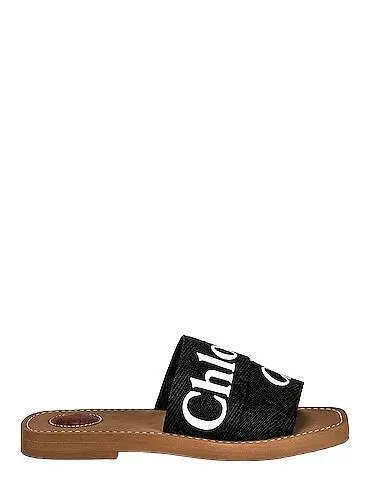 Chloé Woody Flat Slides - Black