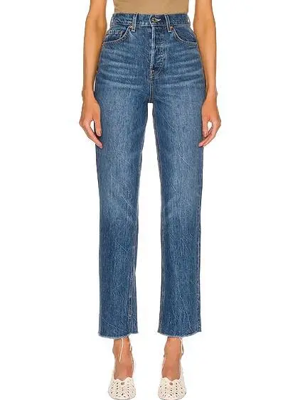 GRLFRND Cassidy Mid Rise Straight Jeans - Runyon Canyon