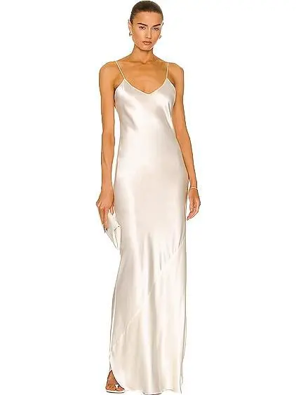NILI LOTAN Silk Cami Gown - Ivory
