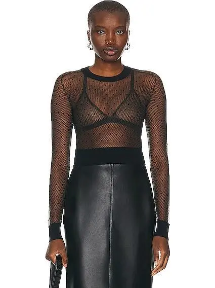 Alaïa Sheer Jumper Sweater - Noir