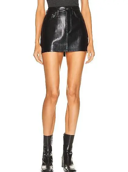AGOLDE Recycled Leather Mini Skirt - Detox
