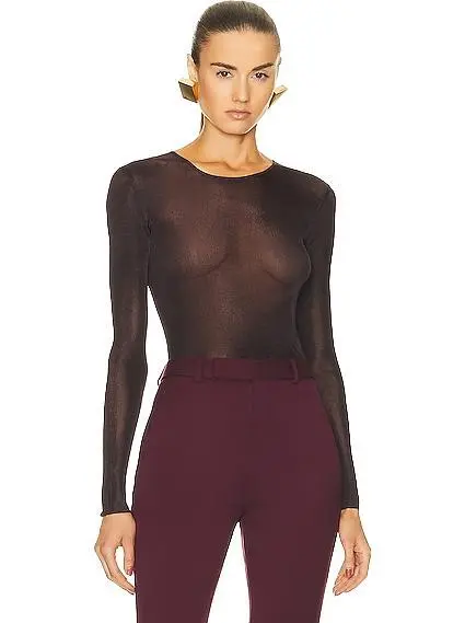 Saint Laurent Long Sleeve Sweater - Prune