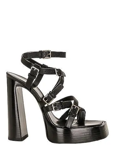 Saint Laurent Strappy Platform Sandals - Nero