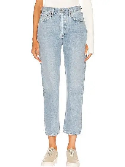 AGOLDE Riley High Rise Straight Crop Jeans - Dimension