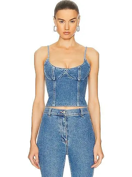 Magda Butrym Denim Tank Top - Blue