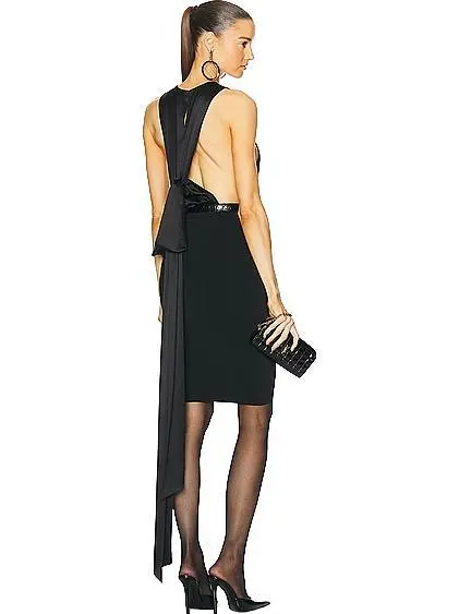 Saint Laurent Satin Drape Tank Top - Noir