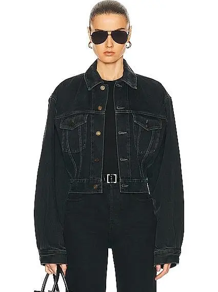 Saint Laurent Neo 80's Denim Jacket - Dark Blue Black