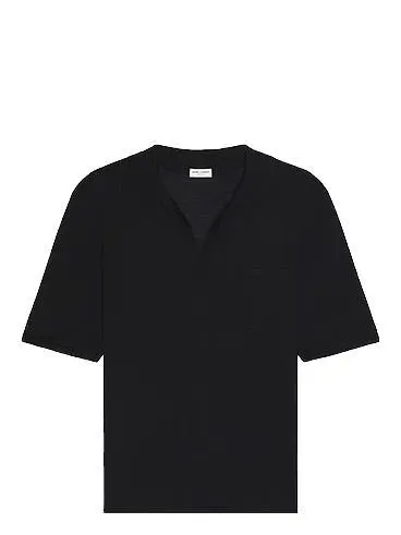 Saint Laurent Polo Manches Courtes - Noir