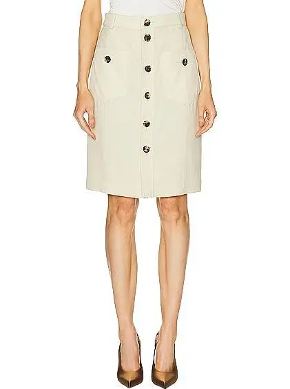 Saint Laurent Canvas Skirt - Beige