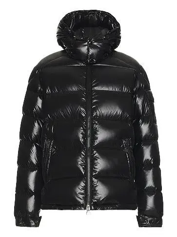 Moncler Quilted Down Hooded Jacket - Black