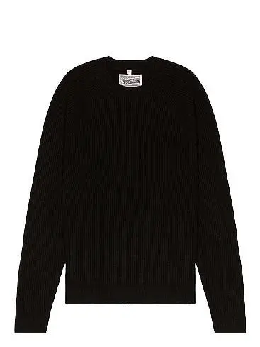SCHOTT Ribbed Wool Crewneck Sweater - Black