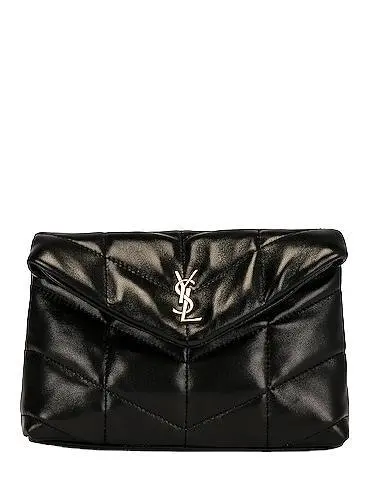 Saint Laurent Small Puffer Pouch - Nero