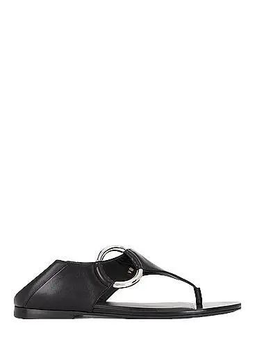 Saint Laurent Xsl Flat Sandal In Black - Noir