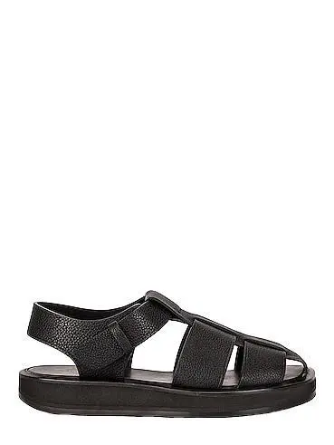 THE ROW Fisherman Leather Sandals - Black