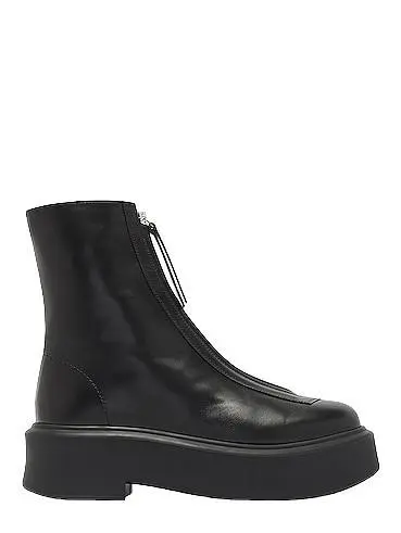 THE ROW Zipped Booties - Black
