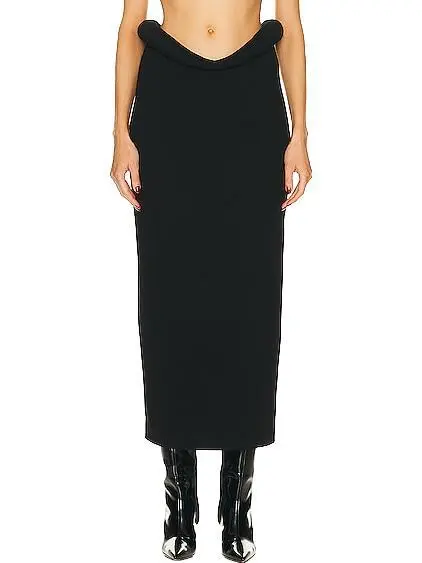 Bottega Veneta Viscose Compact Frise Skirt - Black