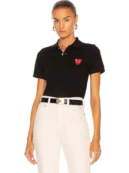 Play Comme Des Garcon Polo T-shirt - Black