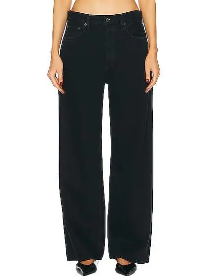 AGOLDE Low Slung Baggy Jeans In Black - Crushed
