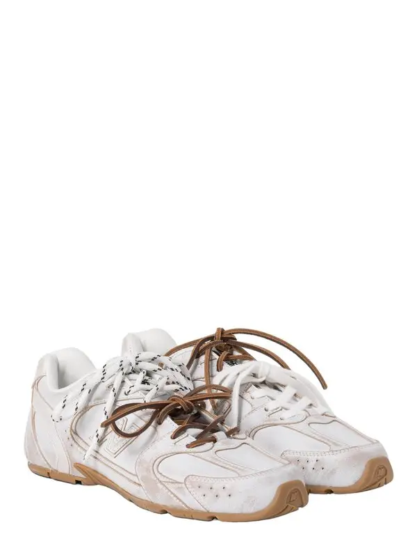 Miu Miu New Balance X 530 Sl Leather Sneakers - White