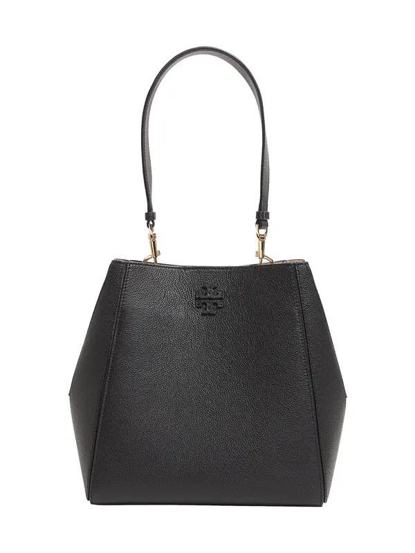 Tory Burch Small Leather Mcgraw Bucket Bag - Black