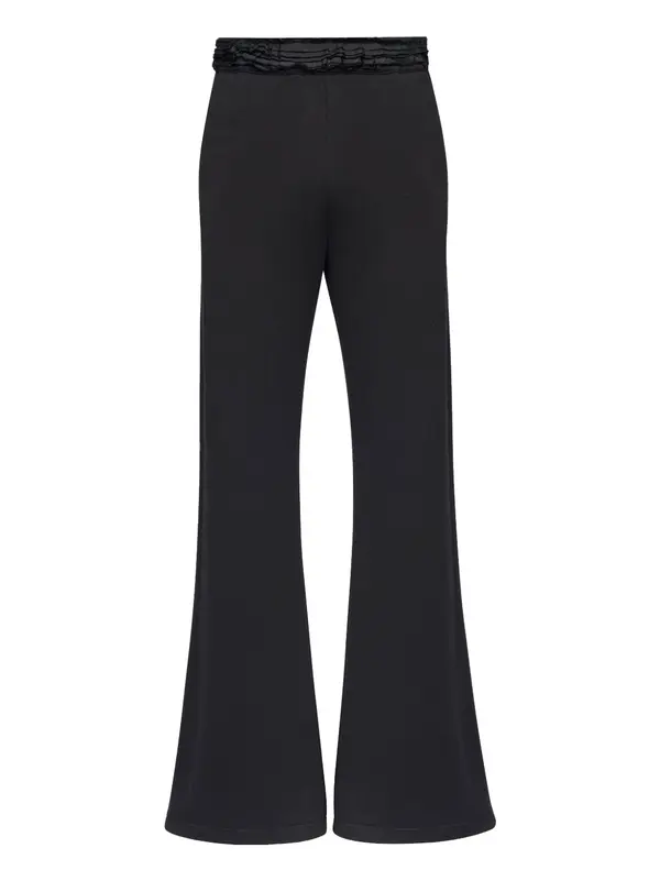 MAISON MARGIELA Ruffled-waist Flared Trousers - Black