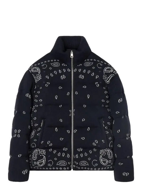 Alanui Bandana Jacquard Puffer Jacket - Blue