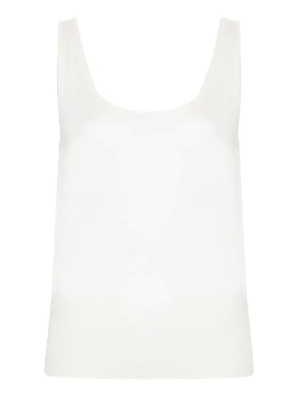 Eleventy Ribbed-knit Tank Top - White