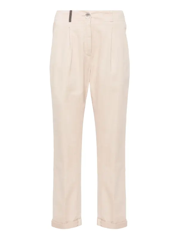 Peserico Cropped Tapered Trousers - Neutrals