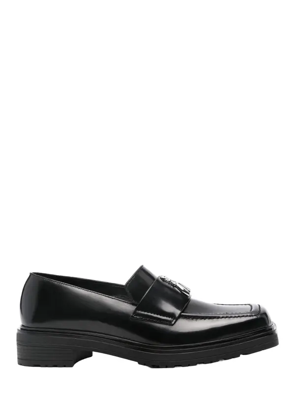 Patrizia Pepe Fly-plaque Leather Loafers - Black