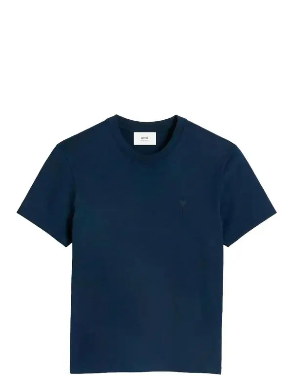Ami Logo-embroidered T-shirt - Blue