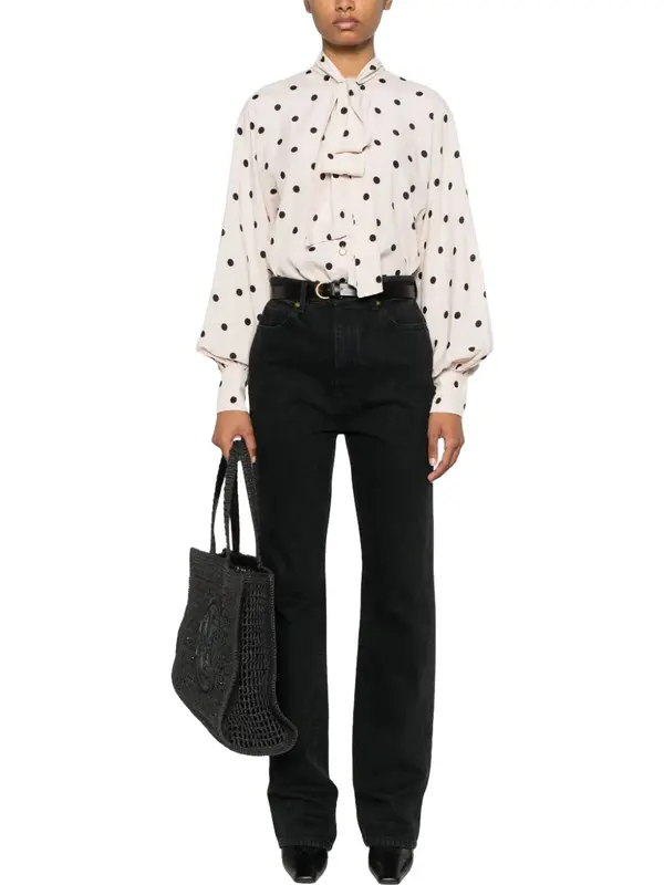 Zimmermann Batwing Polka Dot-print Shirt - Neutrals