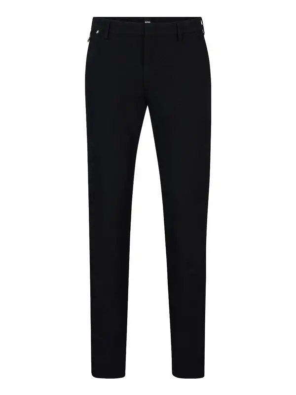 BOSS Mid-rise Slim-fit Trousers - Black