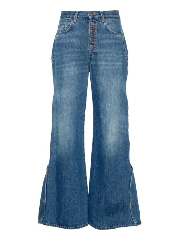 Chloé Cut-out Cropped Jeans - Blue