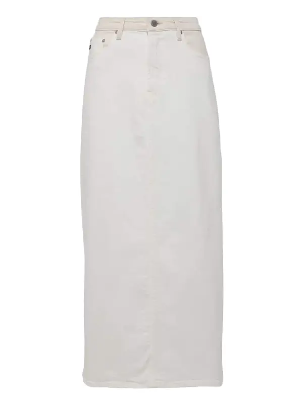 Ag Denim Midi Skirt - White