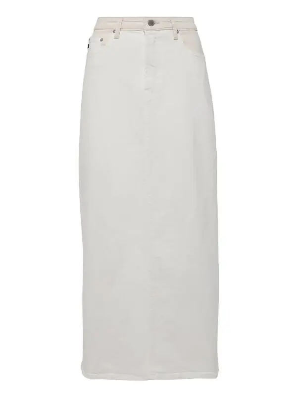 Ag Denim Midi Skirt - White