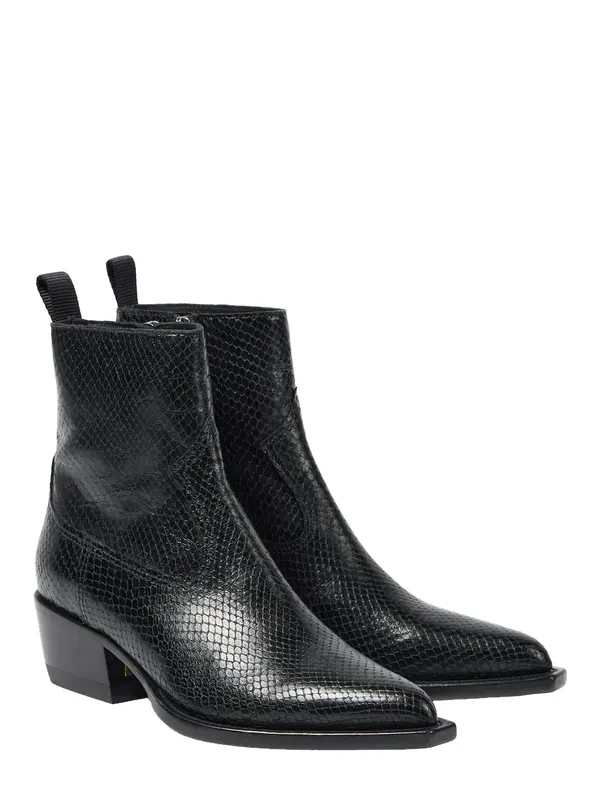 Golden Goose Debbie Snake-effect Leather Ankle Boots - Black