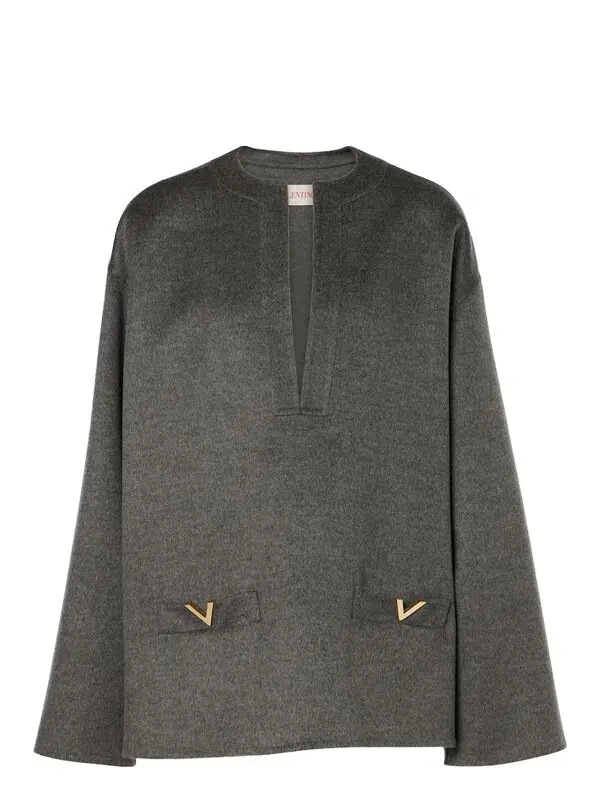 Valentino Garavani Vgold Cotton Sweater - Grey
