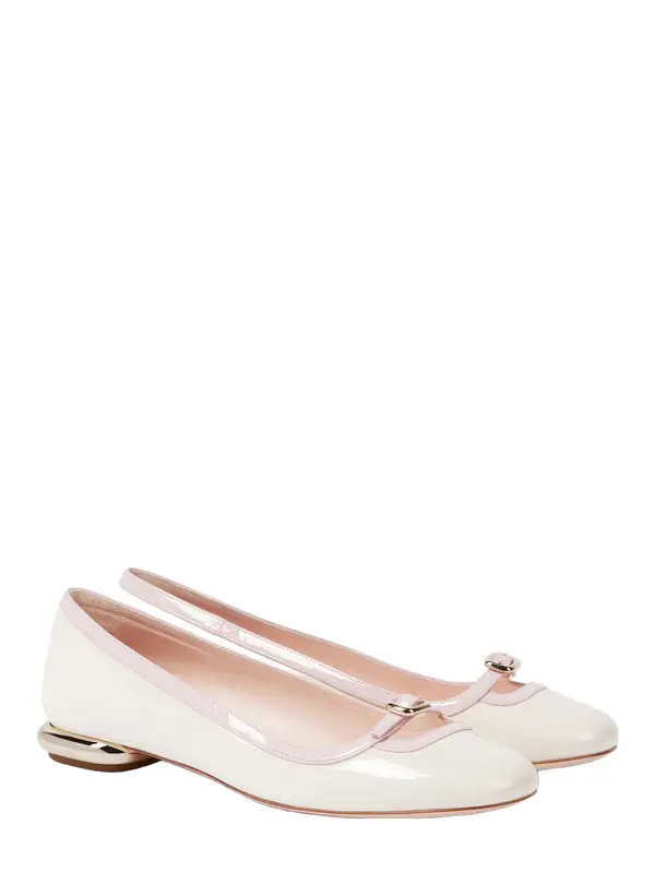 ROGER VIVIER Choc B Mini Leather Ballet Flats - Pink