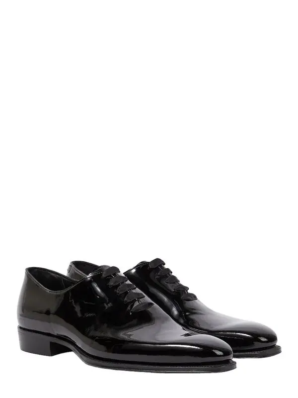 George Cleverley Merlin Patent Leather Oxford Shoes - Black