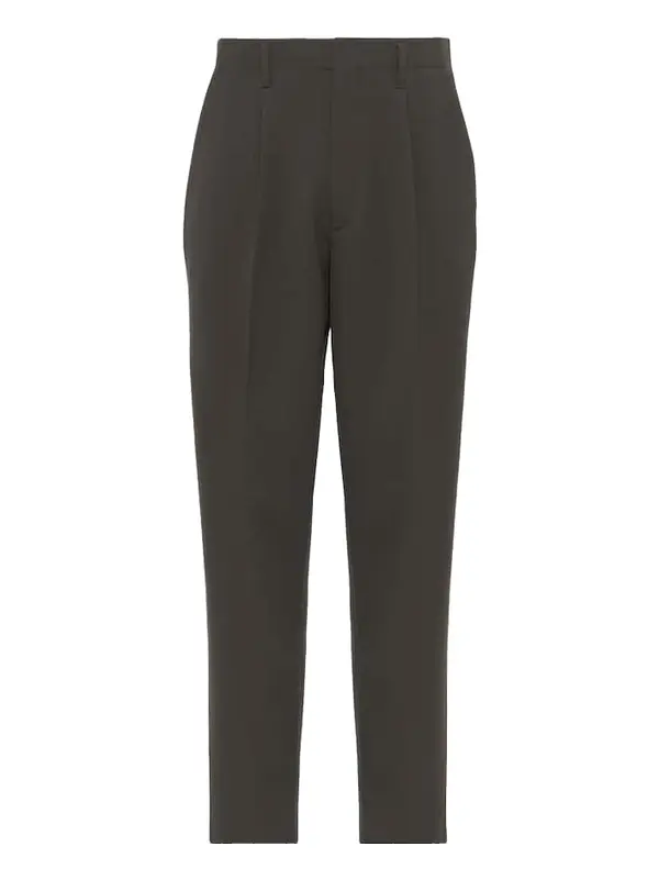 Zegna Wool Straight Trousers - Brown