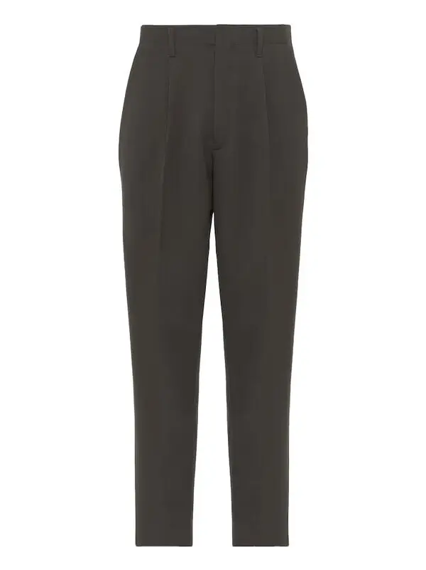 Zegna Wool Straight Leg Trousers - Brown