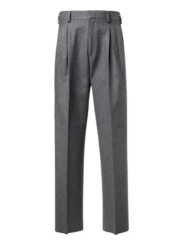 Zegna Wool Straight Leg Trousers - Grey