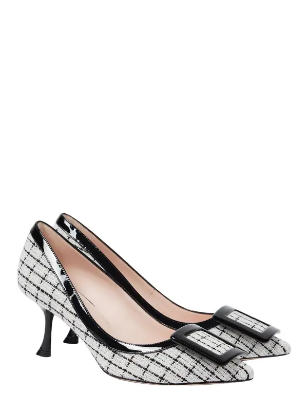 ROGER VIVIER Viv In The City 65 Bouclé Pumps - White